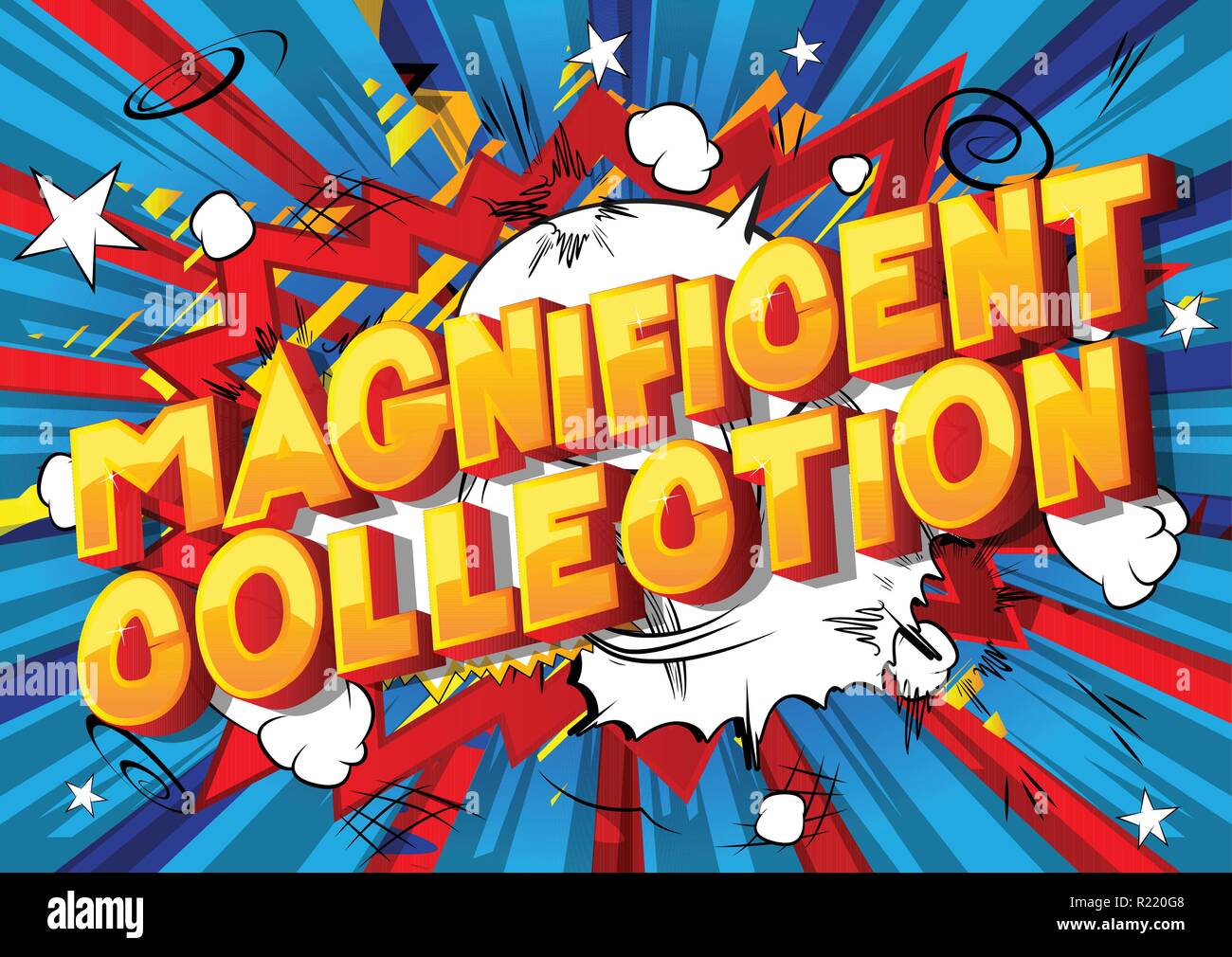 Magnificent Collection - Vector illustrated comic book style phrase on ...