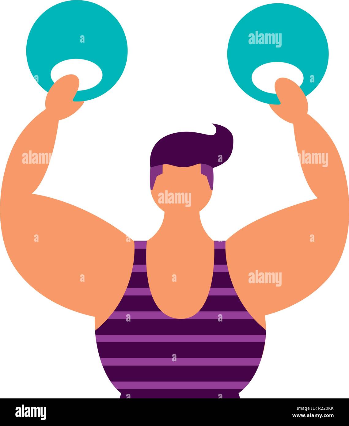 strong man character circus fun fair vector illustration Stock Vector ...