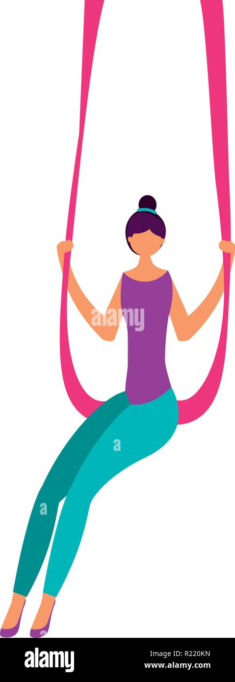 acrobat woman circus fun fair vector illustration Stock Vector Image ...