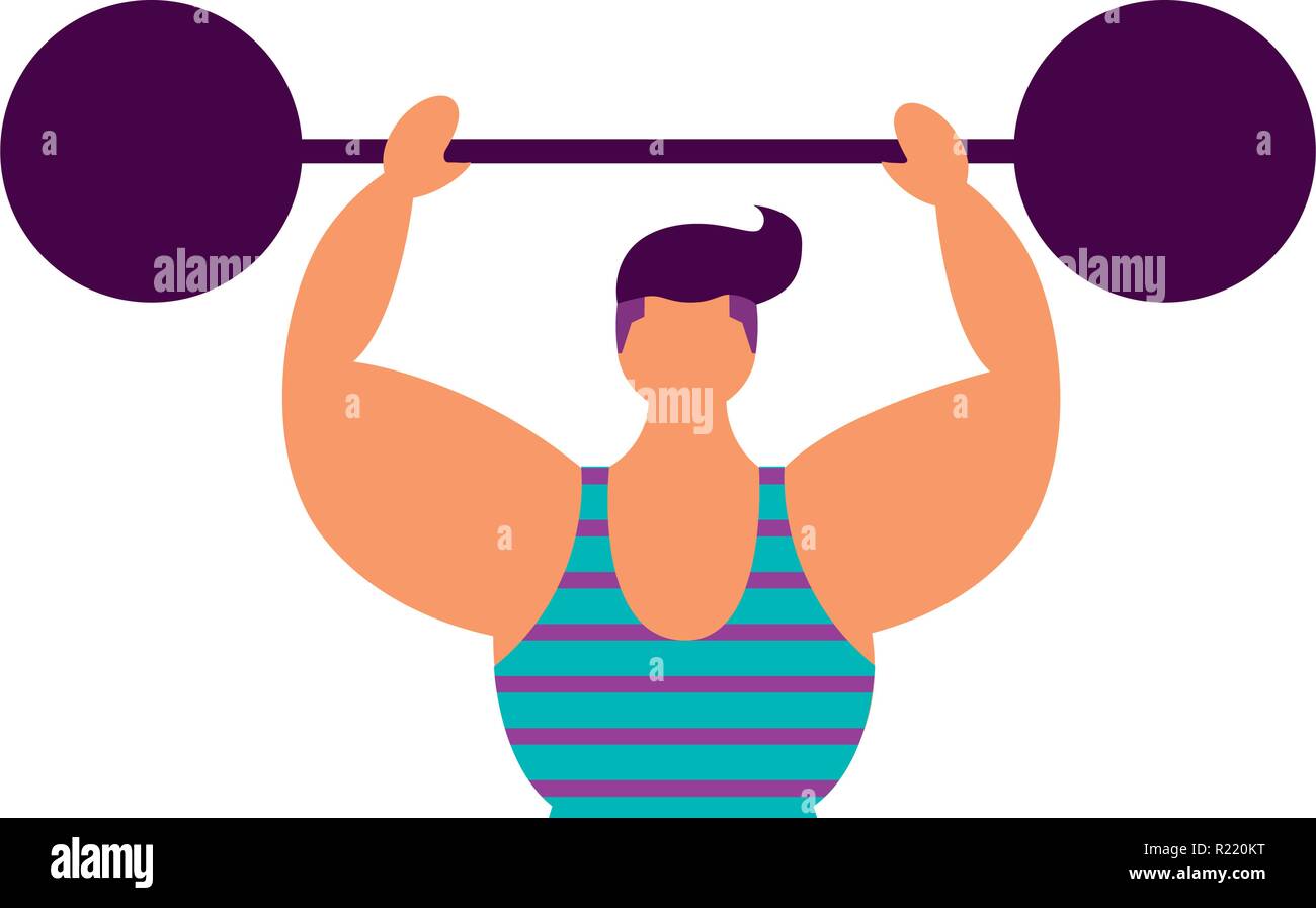 strong man with barbell circus fun fair vector illustration Stock ...