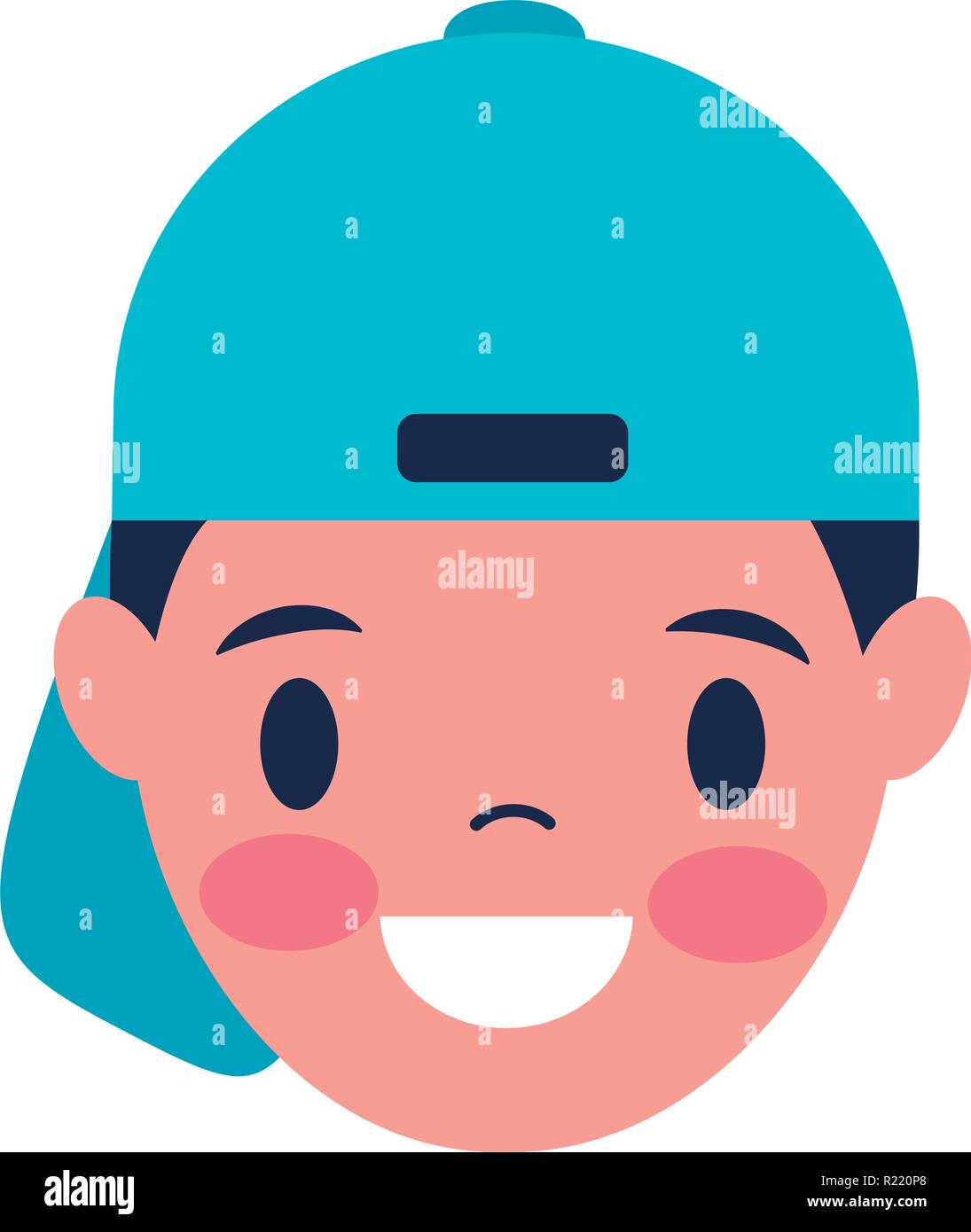 smiling man face on white background vector illustration Stock Vector ...