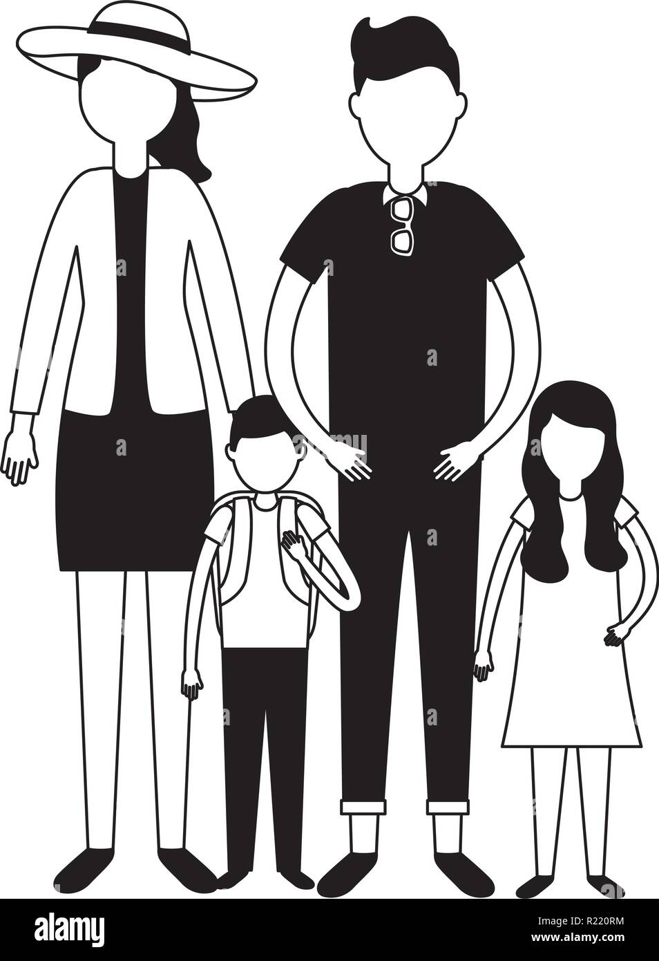 family parents and kids together vector illustration Stock Vector Image ...