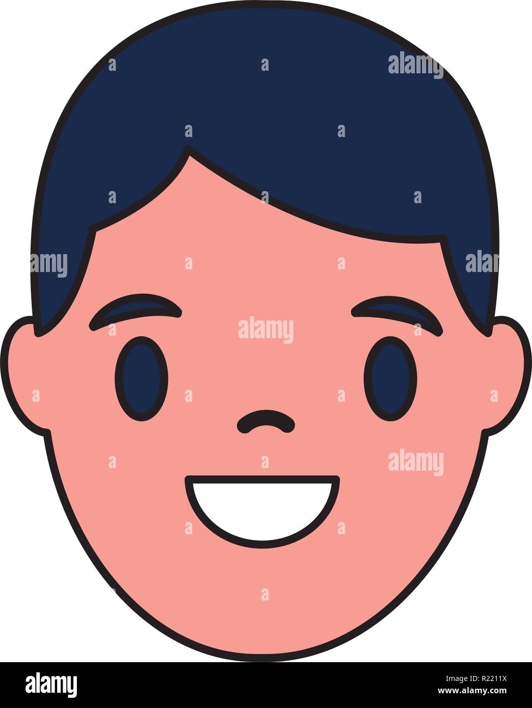 smiling man face on white background vector illustration Stock Vector ...
