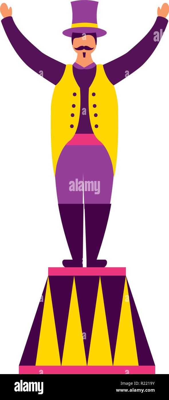 host man character circus fun fair vector illustration Stock Vector ...