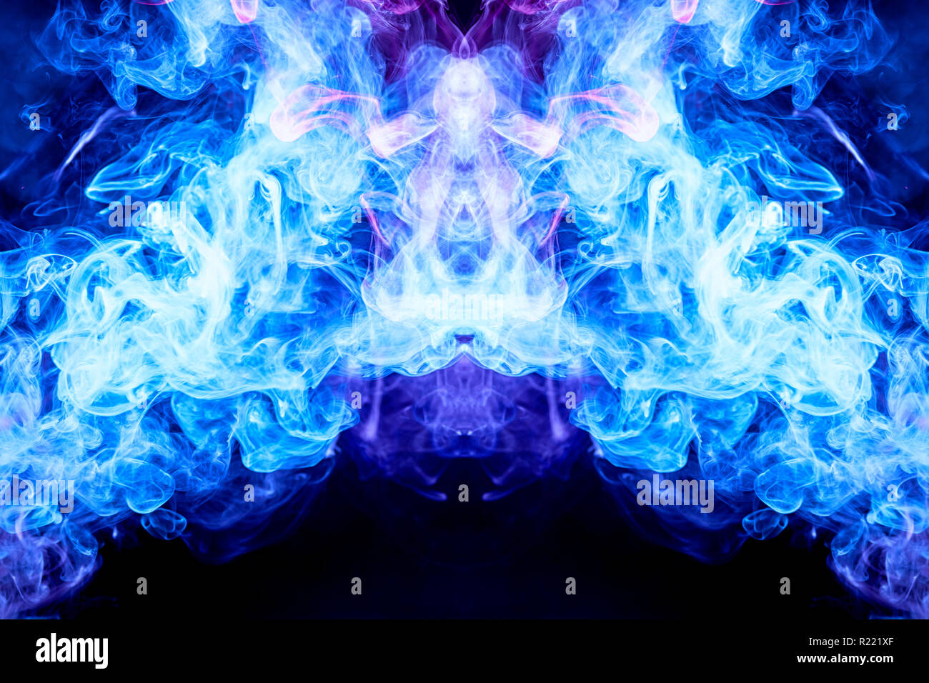 Fluffy Puffs blue and pink smoke and Fog in the form of a skull ...