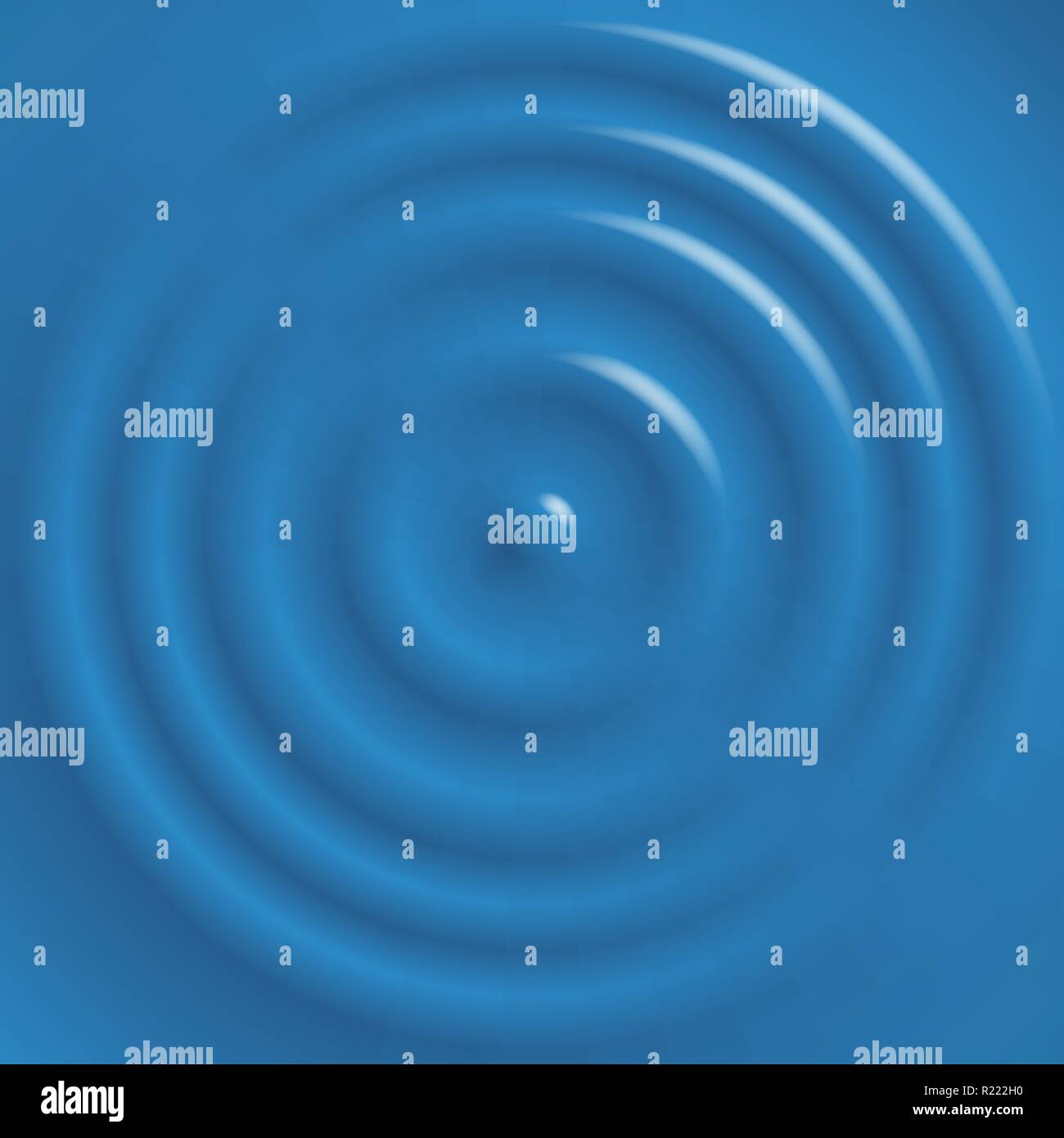 Drop falling on water surface, top view. Vector background Stock Vector ...