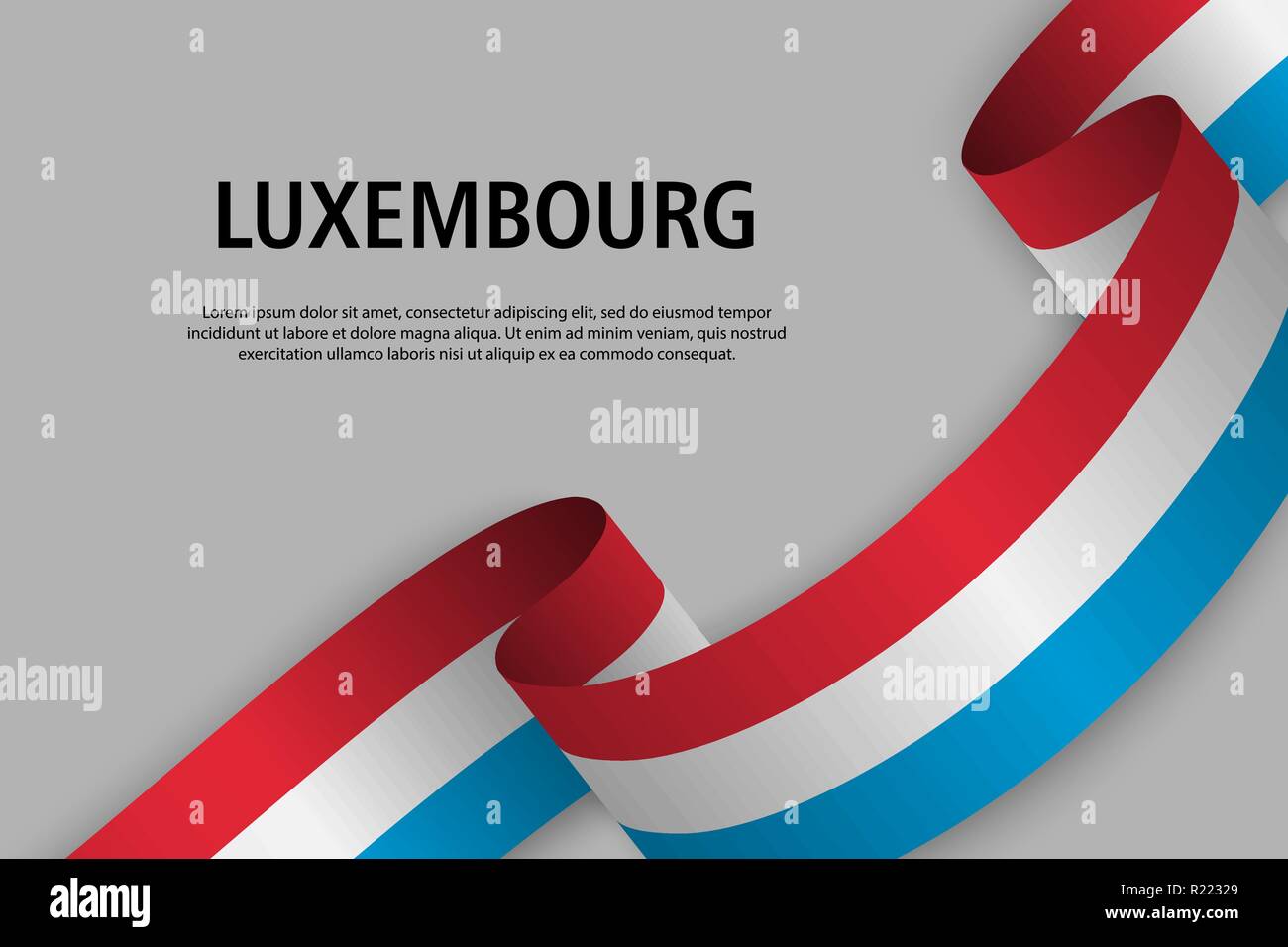 Waving ribbon with Flag of Luxembourg, Template for Independence day ...