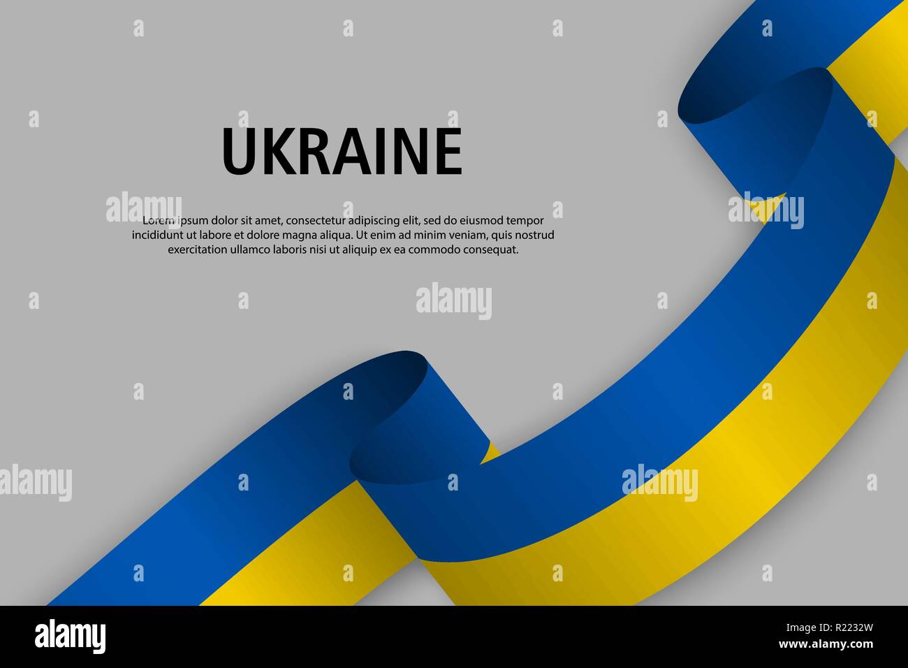 Waving ribbon with Flag of Ukraine, Template for Independence day banner. vector illustration ...