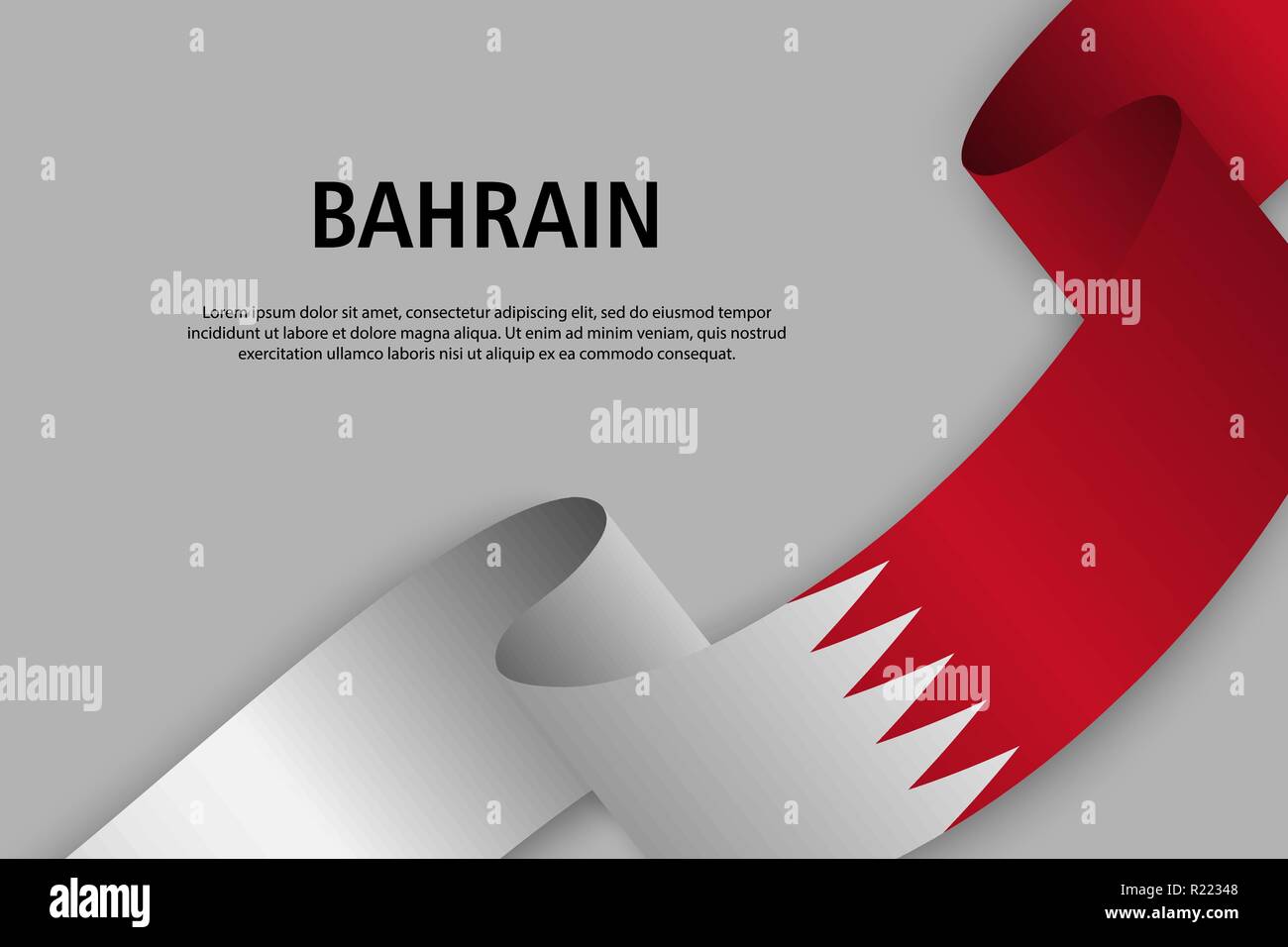Waving ribbon with Flag of Bahrain, Template for Independence day ...
