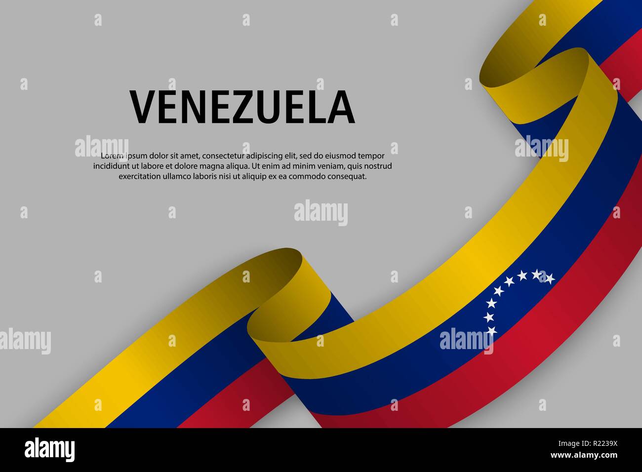 Waving ribbon with Flag of Venezuela, Template for Independence day ...