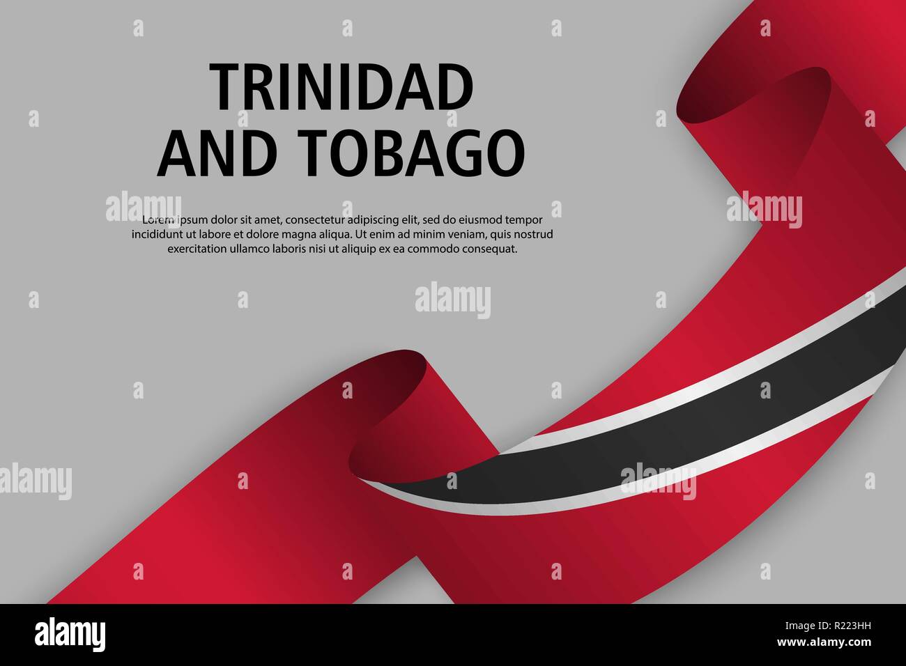 Waving ribbon with Flag of Trinidad and Tobago, Template for Independence day banner. vector ...