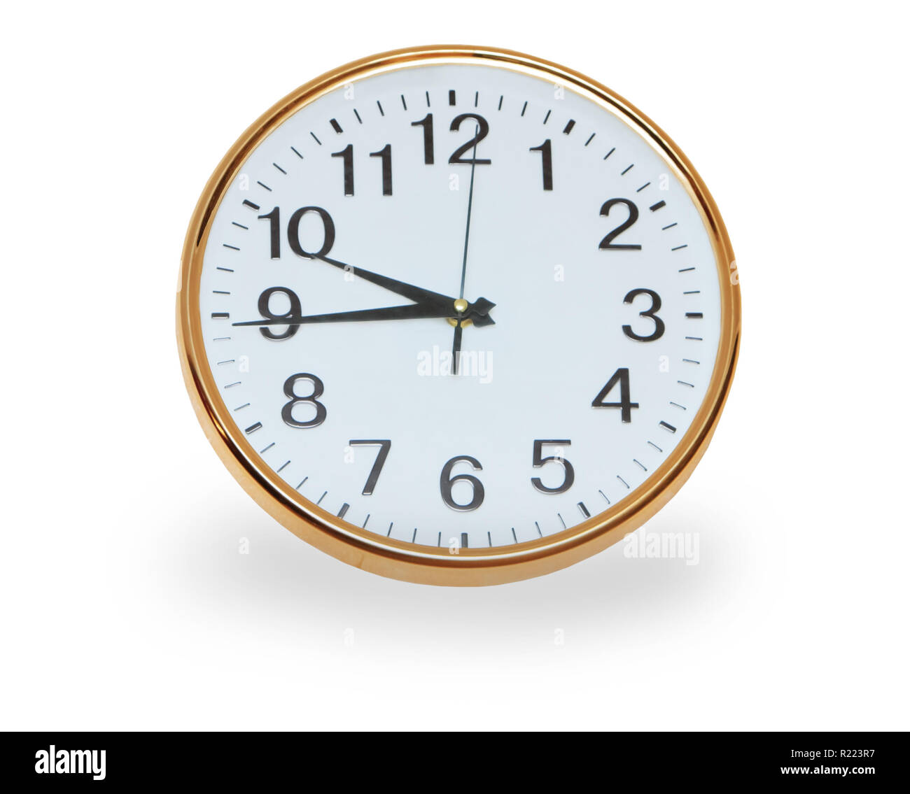 retro wall clock over white Stock Photo - Alamy
