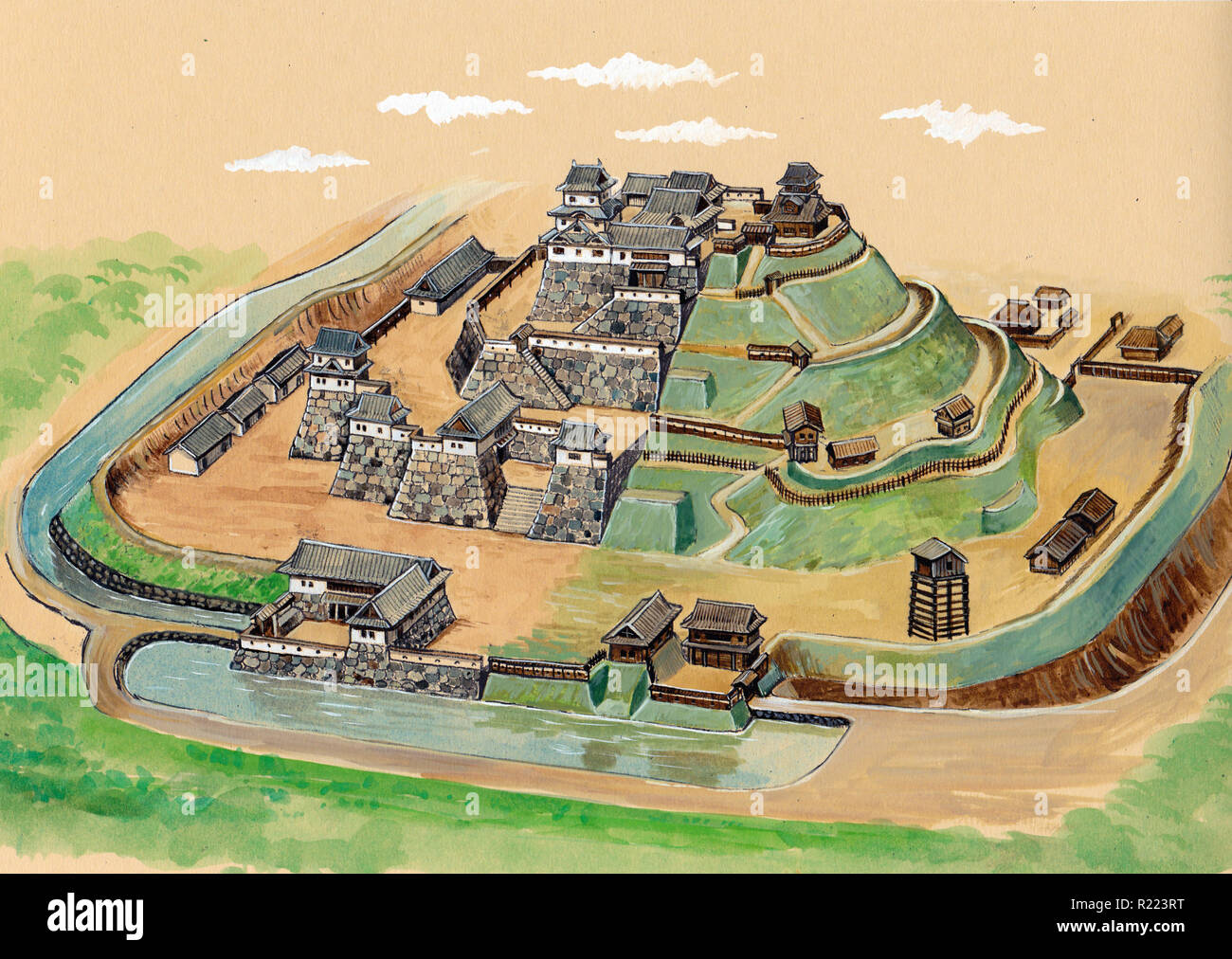 Japanese Castle Illustration High Resolution Stock Photography and ...