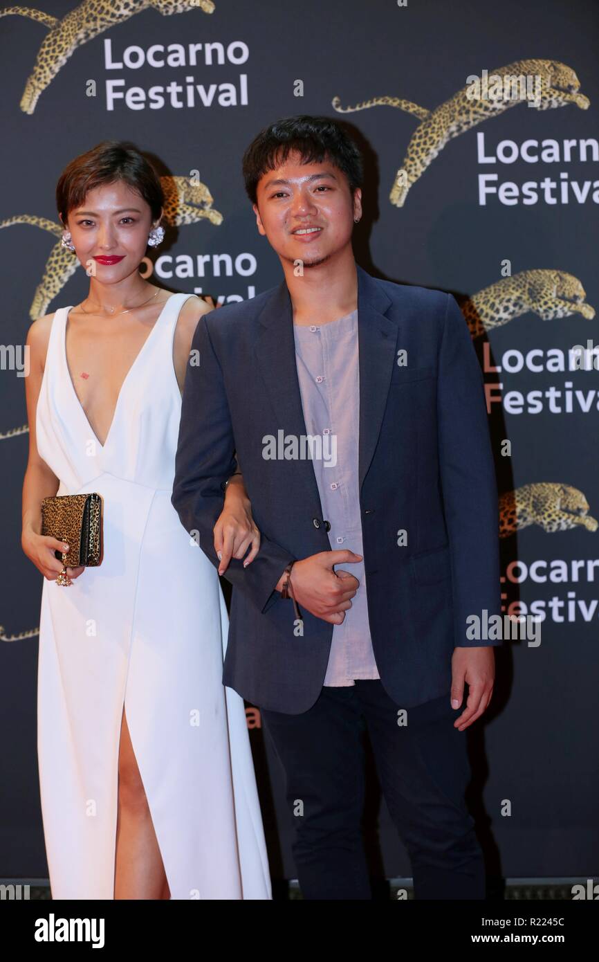 LOCARNO, SWITZERLAND – AUG 11, 2018: Yeo Siew Hua (R) and Guo Yue (L ...