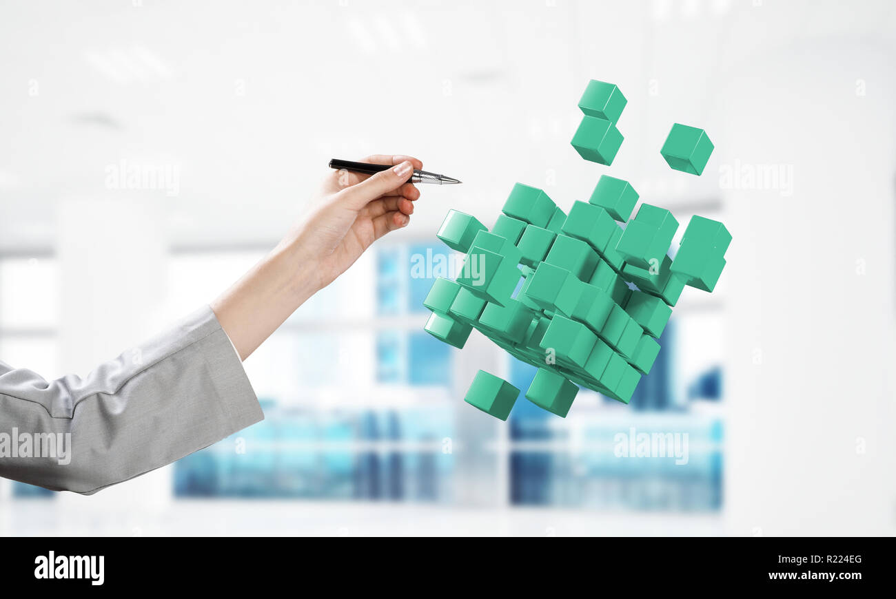 Integrating new technologies concept with cube figure floating i Stock ... Integrating new technologies concept with cube figure floating i Stock ...