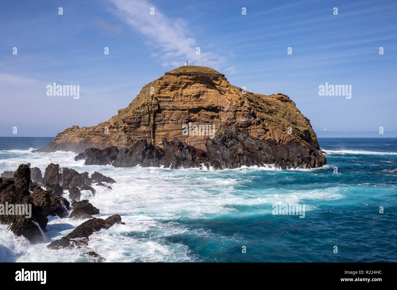 Coastline in Porto Moniz on Madeira Island. Portugal Stock Photo - Alamy