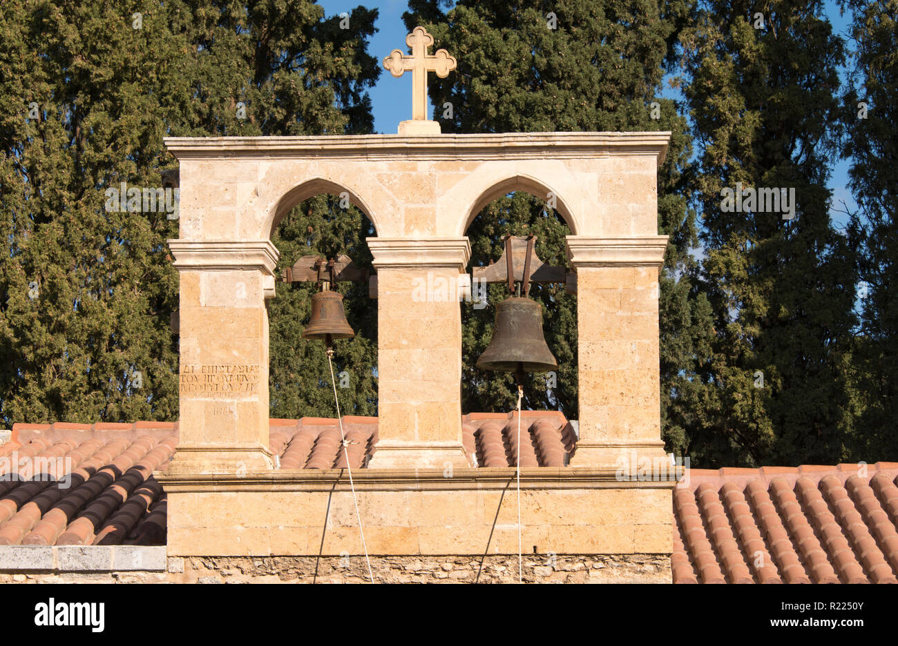 Bell tower Kera Monastery, Iraklion, Crete, Greece Stock Photo - Alamy