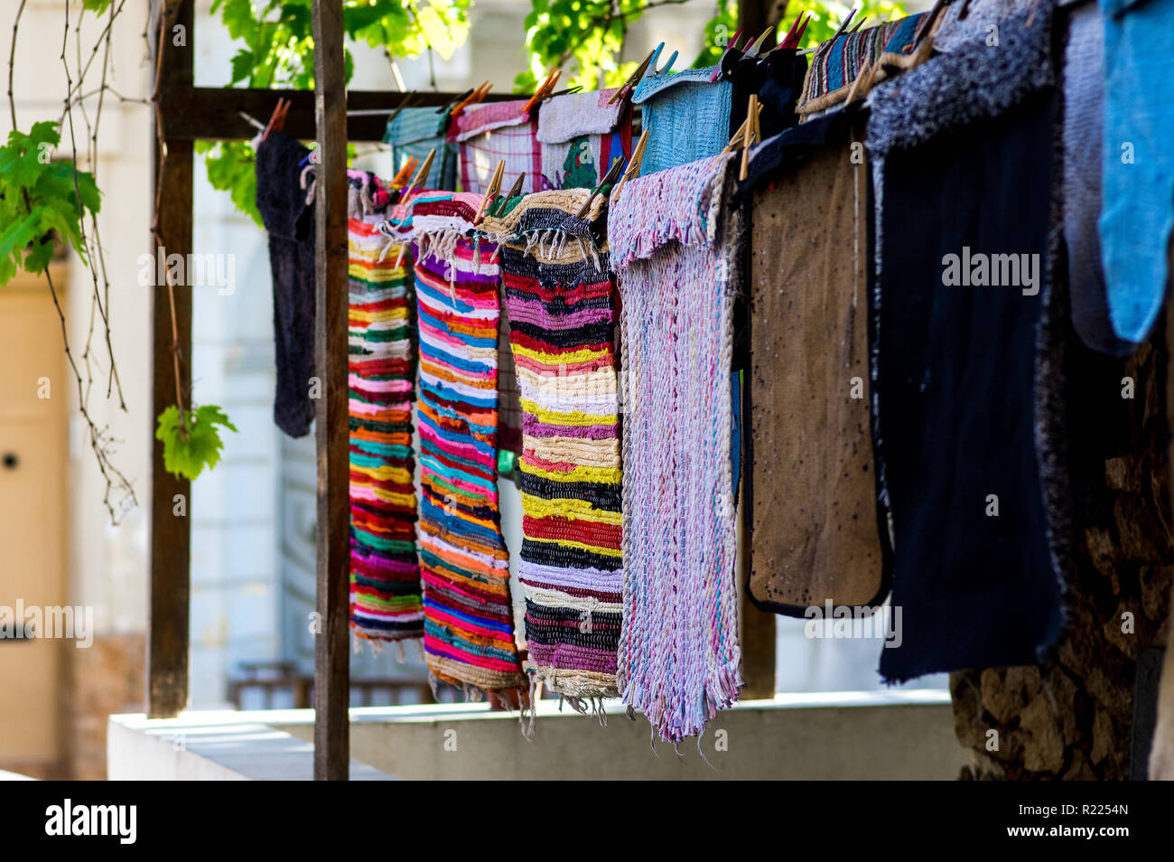 Drying clothes near the house Stock Photo - Alamy