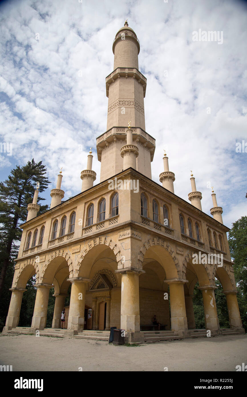 Minaret , Prayer tower in Lednice Czech republic Stock Photo - Alamy