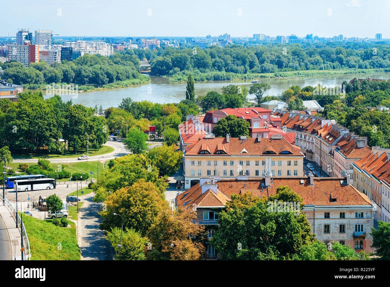 Aerial view warsaw skyline vistula hi-res stock photography and images ...