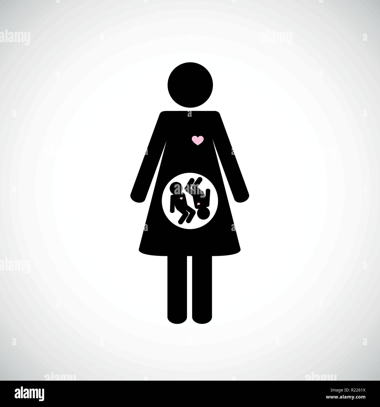 pregnant woman with twins pictogram vector illustration Stock Vector ...