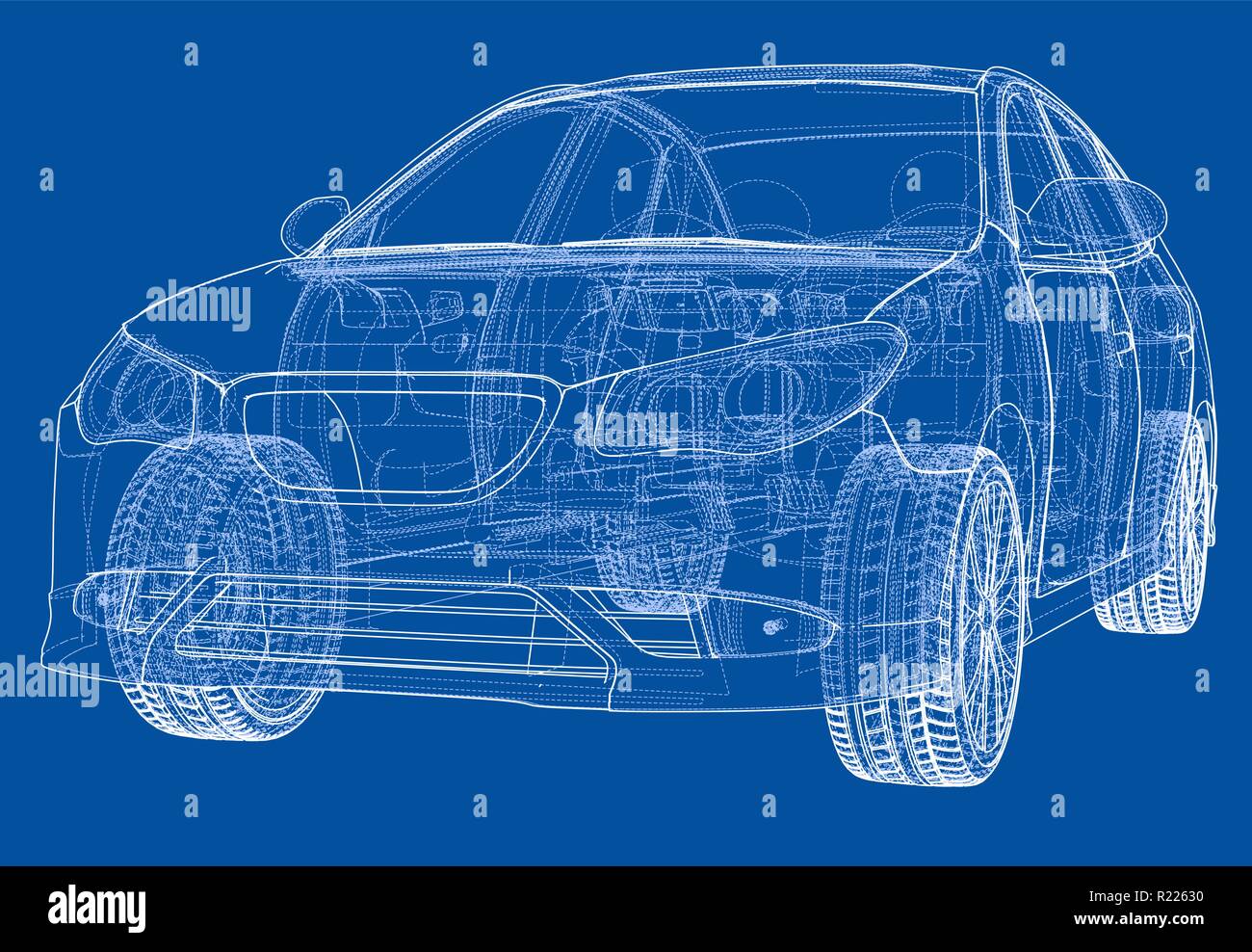 Concept car. Vector rendering of 3d Stock Vector Image & Art - Alamy