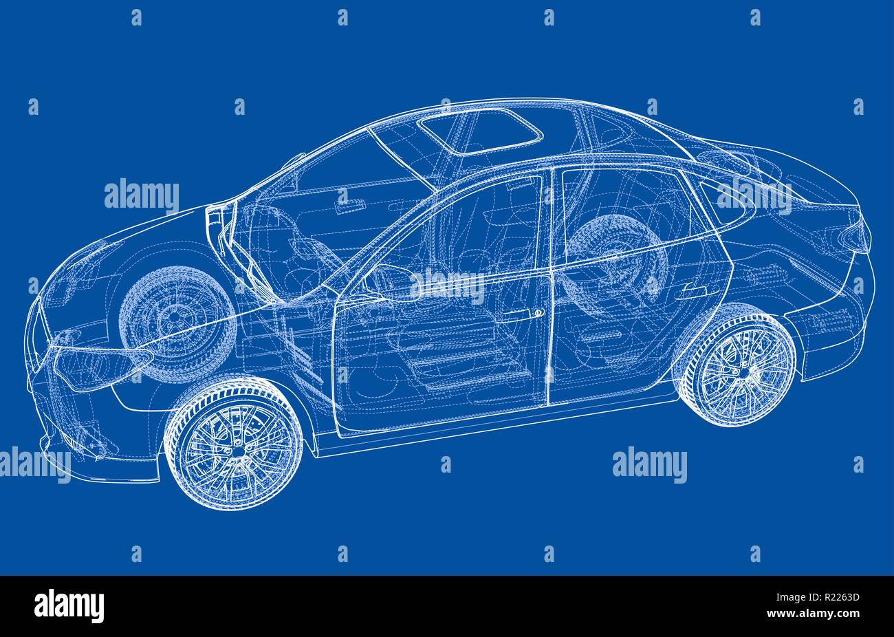 Concept car. Vector rendering of 3d Stock Vector Image & Art - Alamy