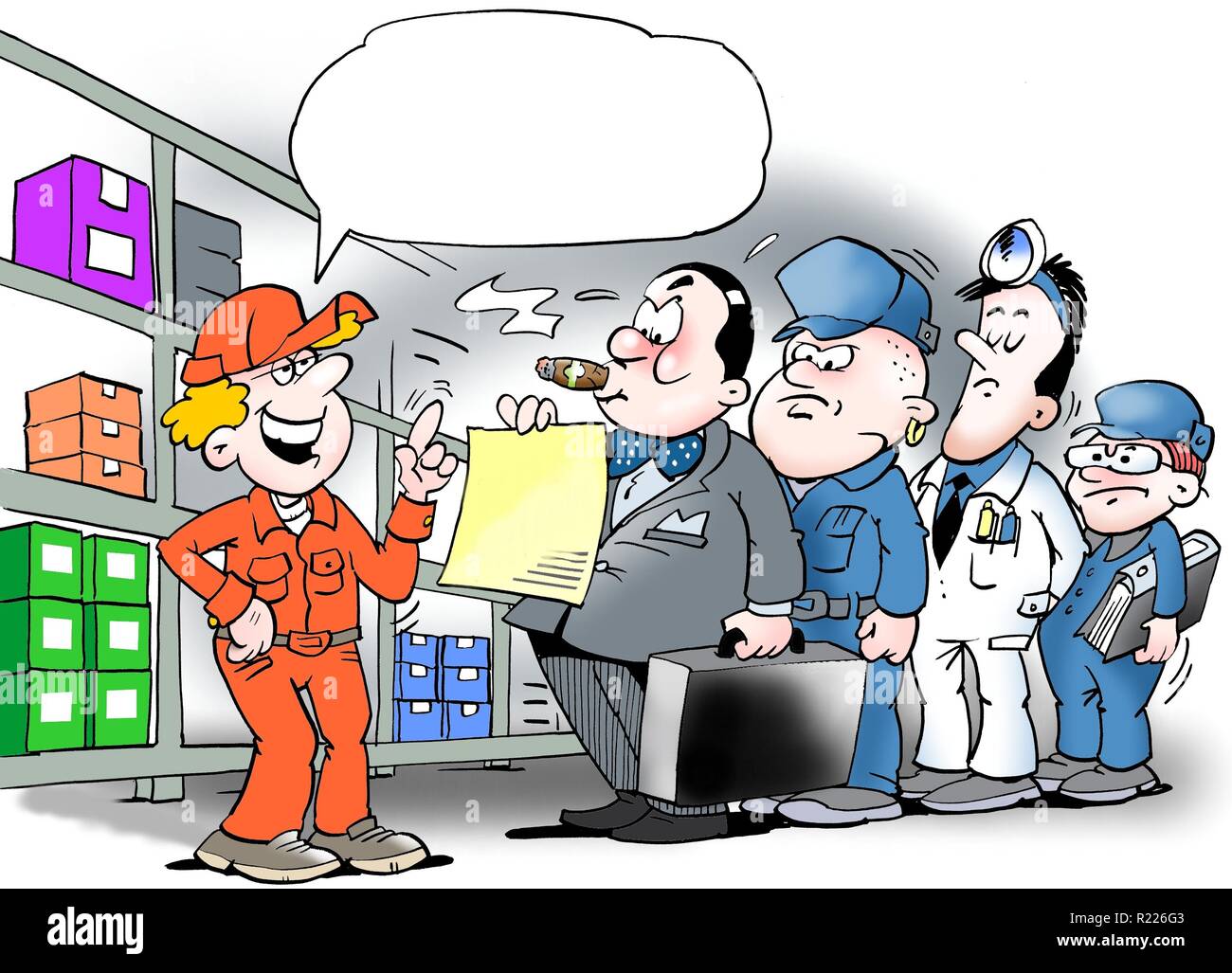 People Inspection of the warehouse Stock Photo - Alamy