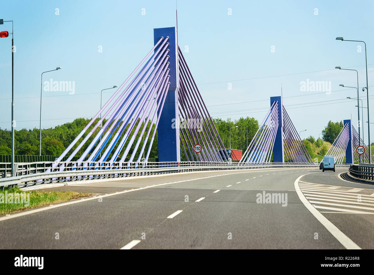 Bridge on modern highway, of Czech republic, Europe Stock Photo - Alamy