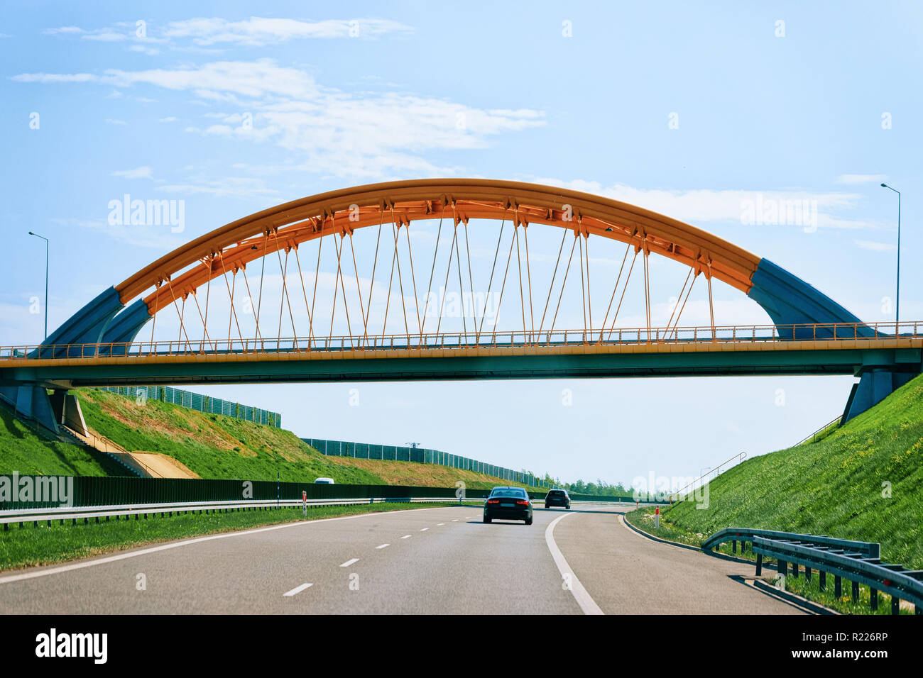 Bridge on modern highway, of Czech republic, in Europe Stock Photo - Alamy