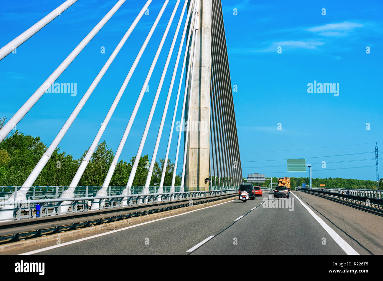 Bridge at modern highway, of Czech republic, Europe Stock Photo - Alamy