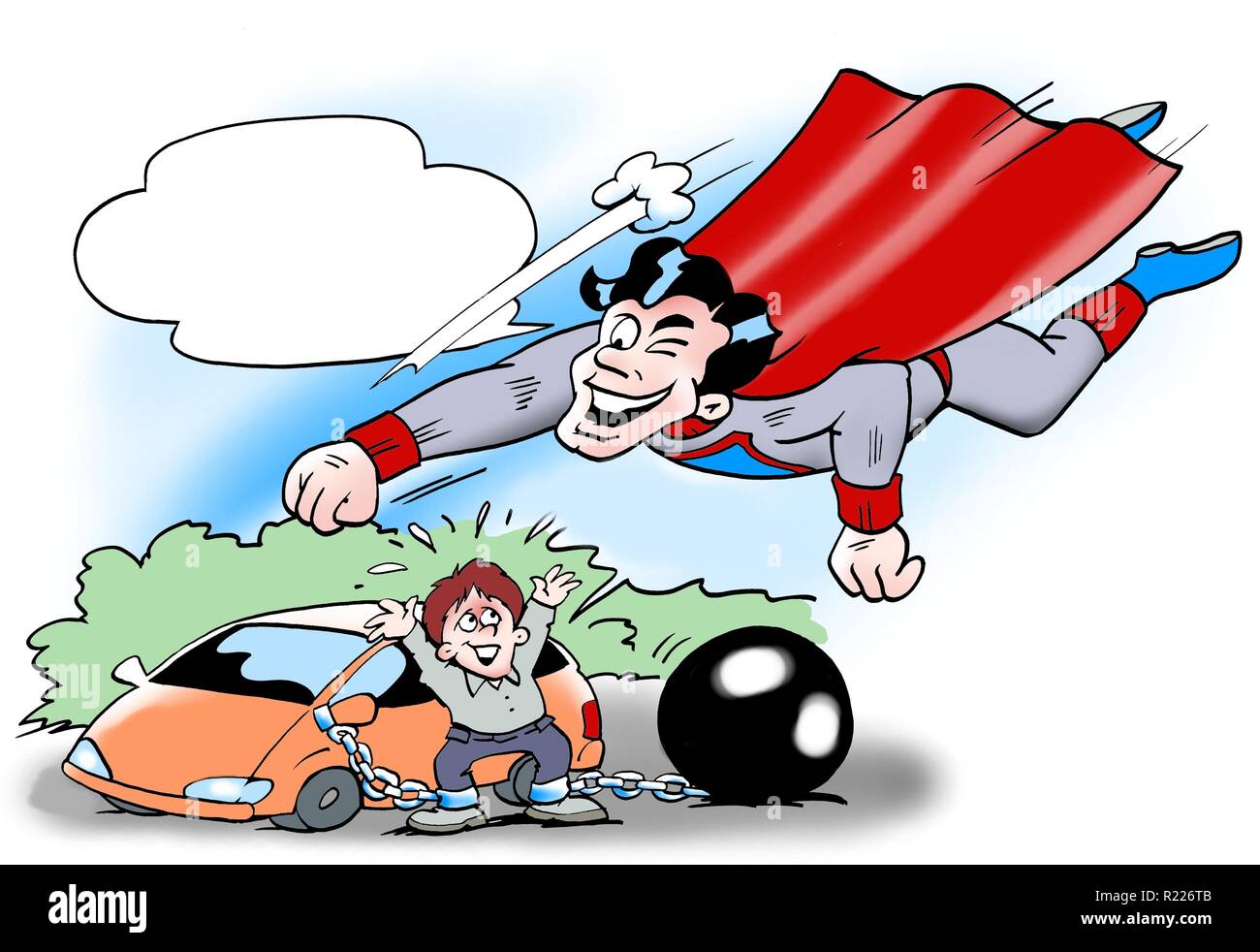 Cartoon illustration mechanic super hero hi-res stock photography and ...