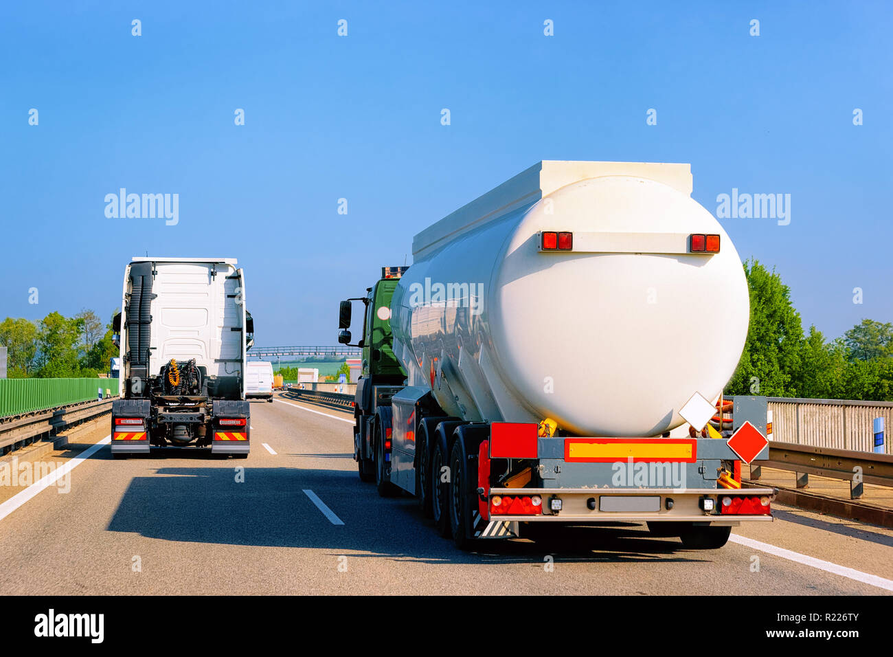 Truck cistern on road in Czech republic Stock Photo - Alamy
