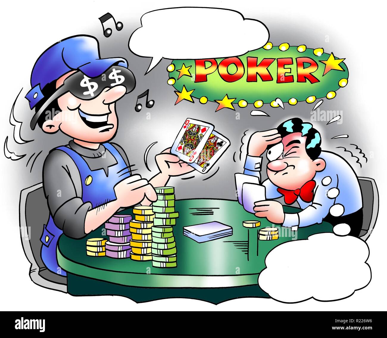 A Happy Winning Poker Player Stock Photo - Alamy