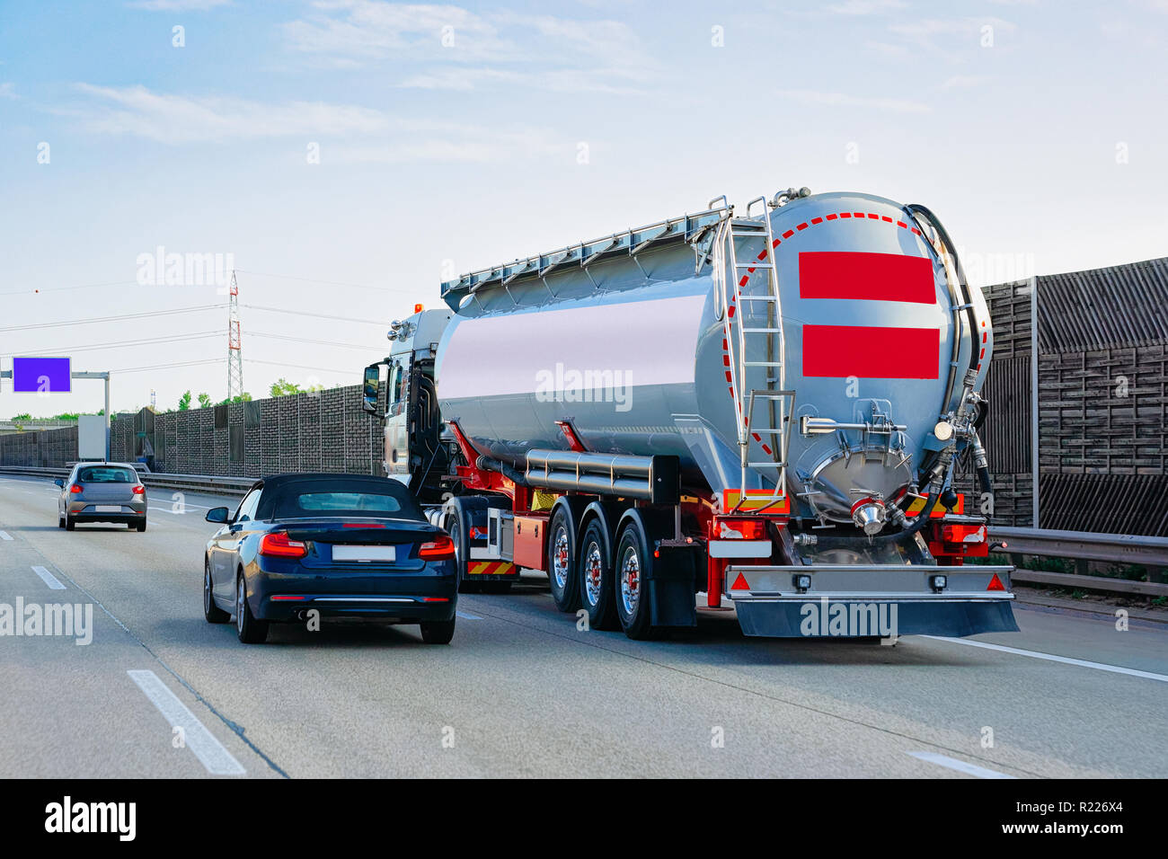 Truck cistern on road in Austria Stock Photo - Alamy