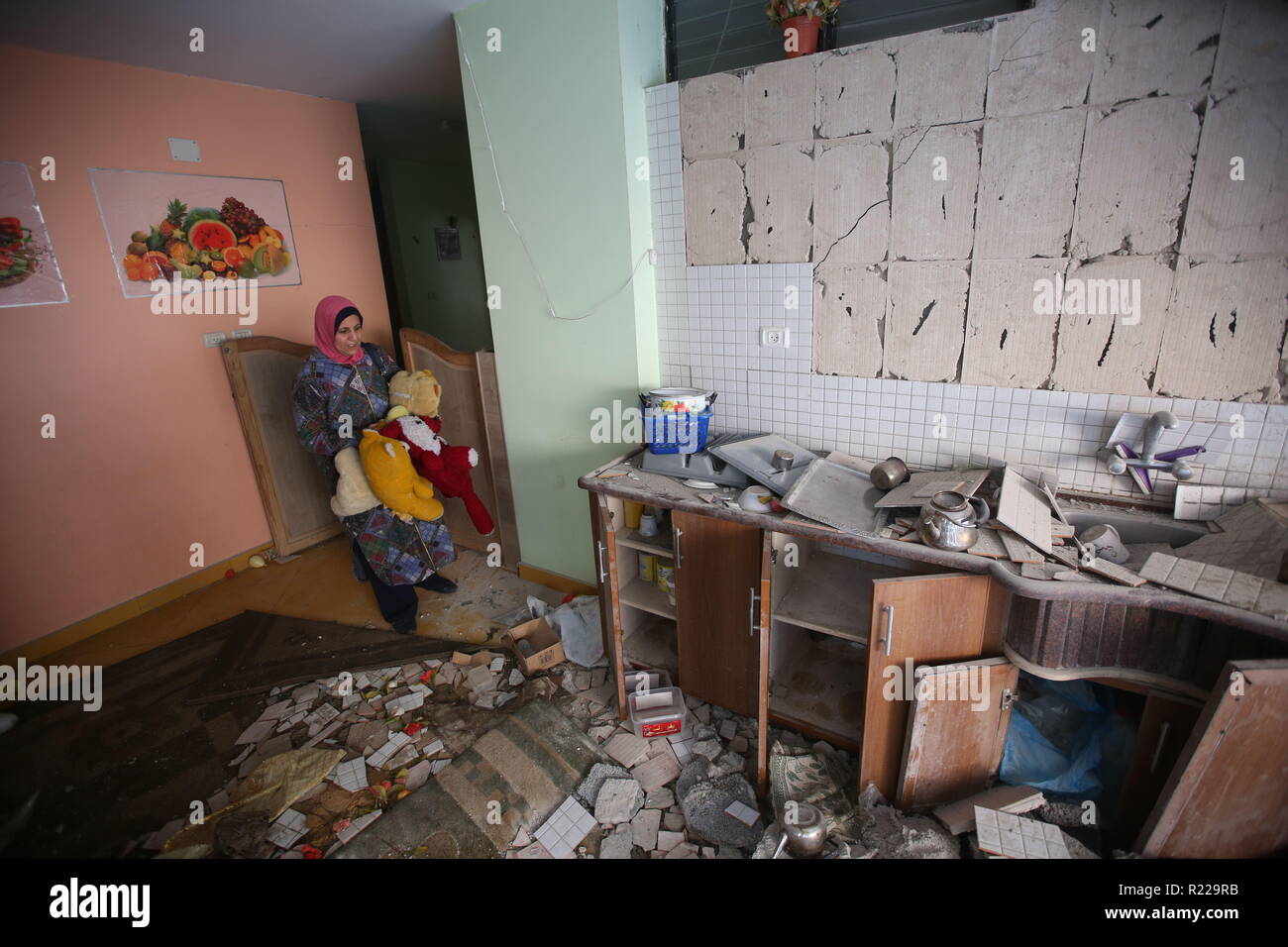 Gaza City, The Gaza Strip, Palestine. 15th Nov, 2018. Damages at ...