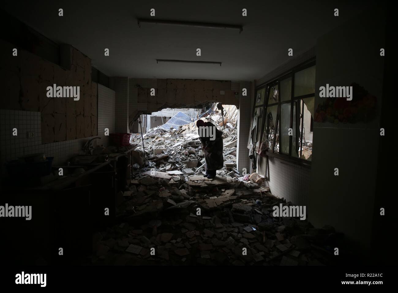 Gaza City, The Gaza Strip, Palestine. 15th Nov, 2018. Damages at ...