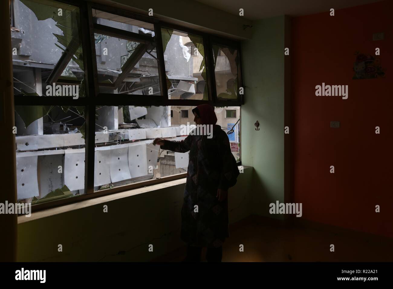 Gaza City, The Gaza Strip, Palestine. 15th Nov, 2018. Damages at ...