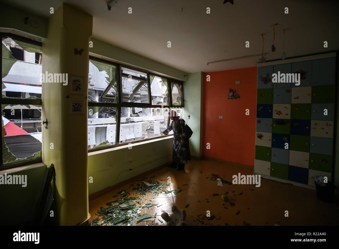 Gaza City, The Gaza Strip, Palestine. 15th Nov, 2018. Damages at ...