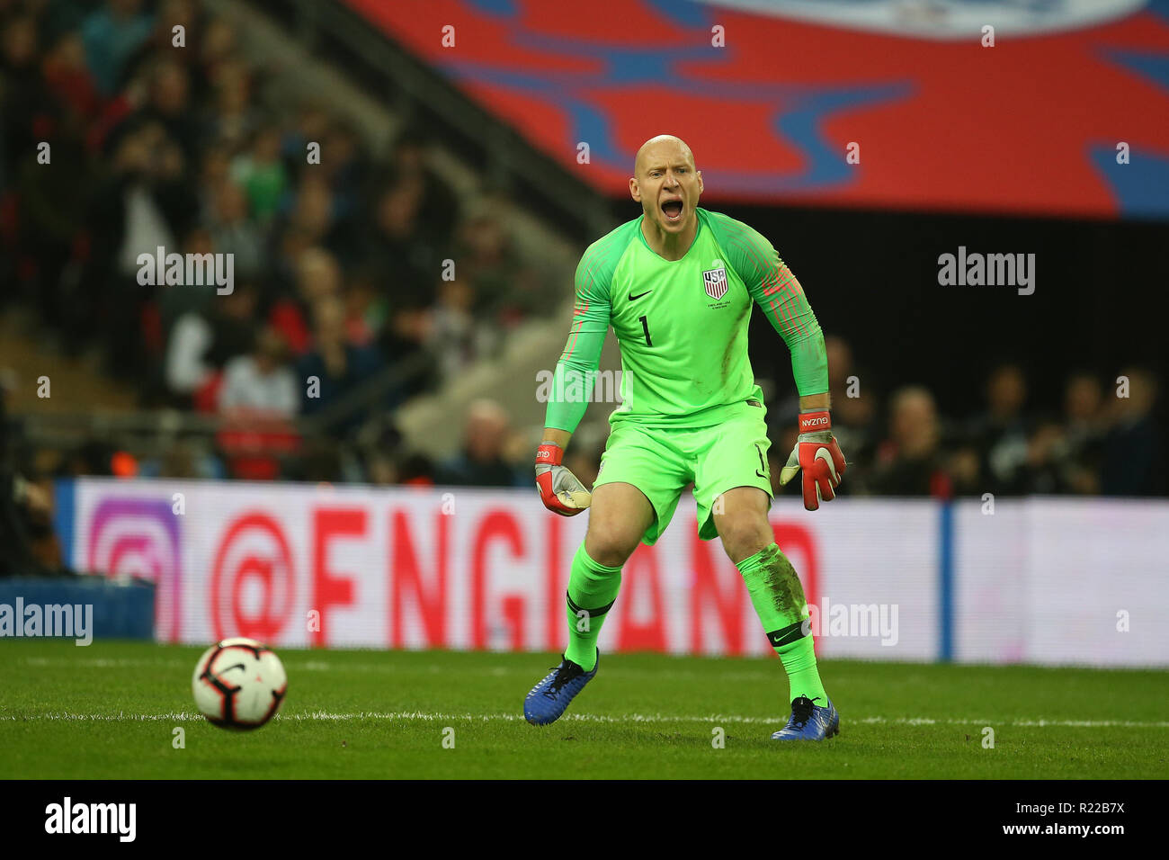 London, UK. 15th November, 2018. Brad Guzan, the goalkeeper of USA in ...