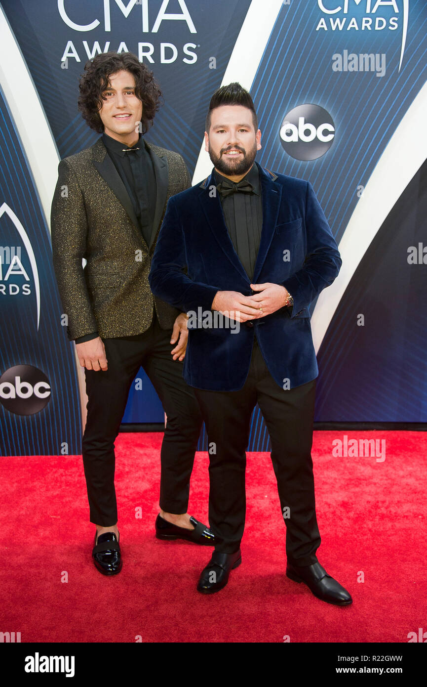 Nashville, Tennessee, USA. 14th Nov 2018. DAN AND SHAY arrives at the ...