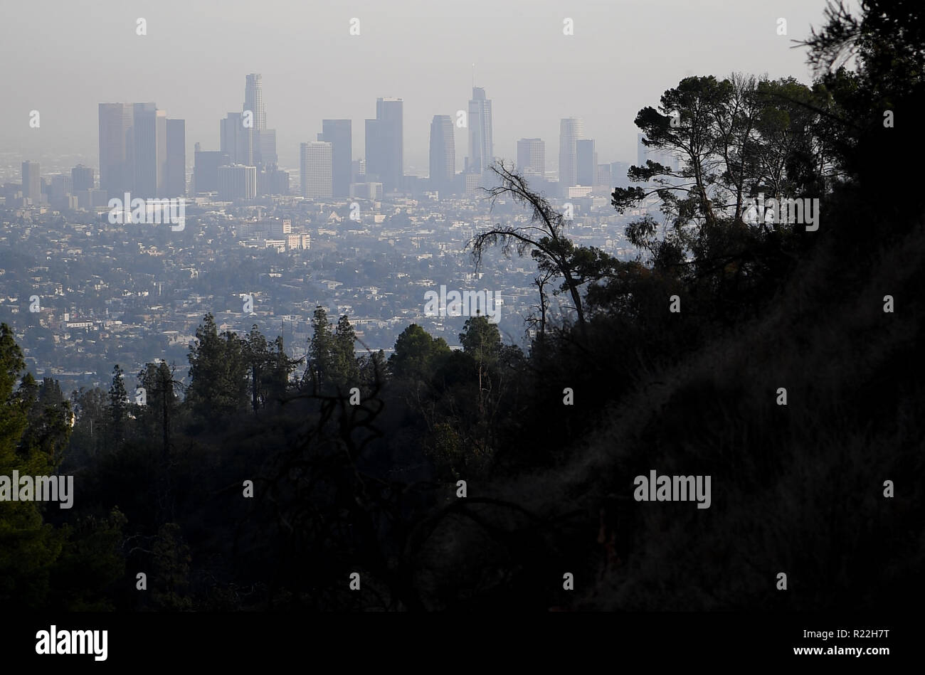 Los Angeles, USA. 05th Nov, 2018. View from the Griffith Observatory ...