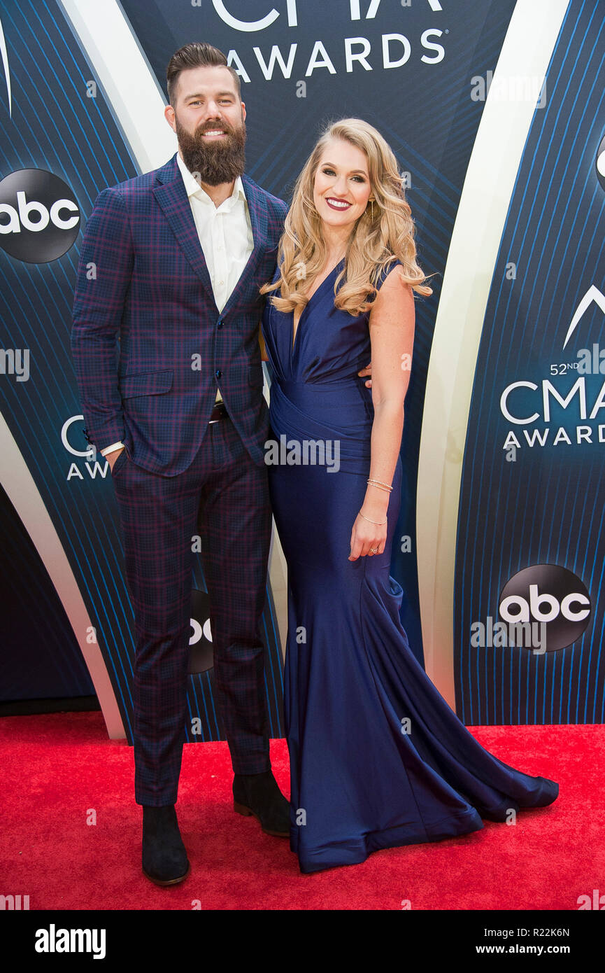 Nashville, Tennessee, USA. 14th Nov 2018. JORDAN DAVIS arrives at the ...