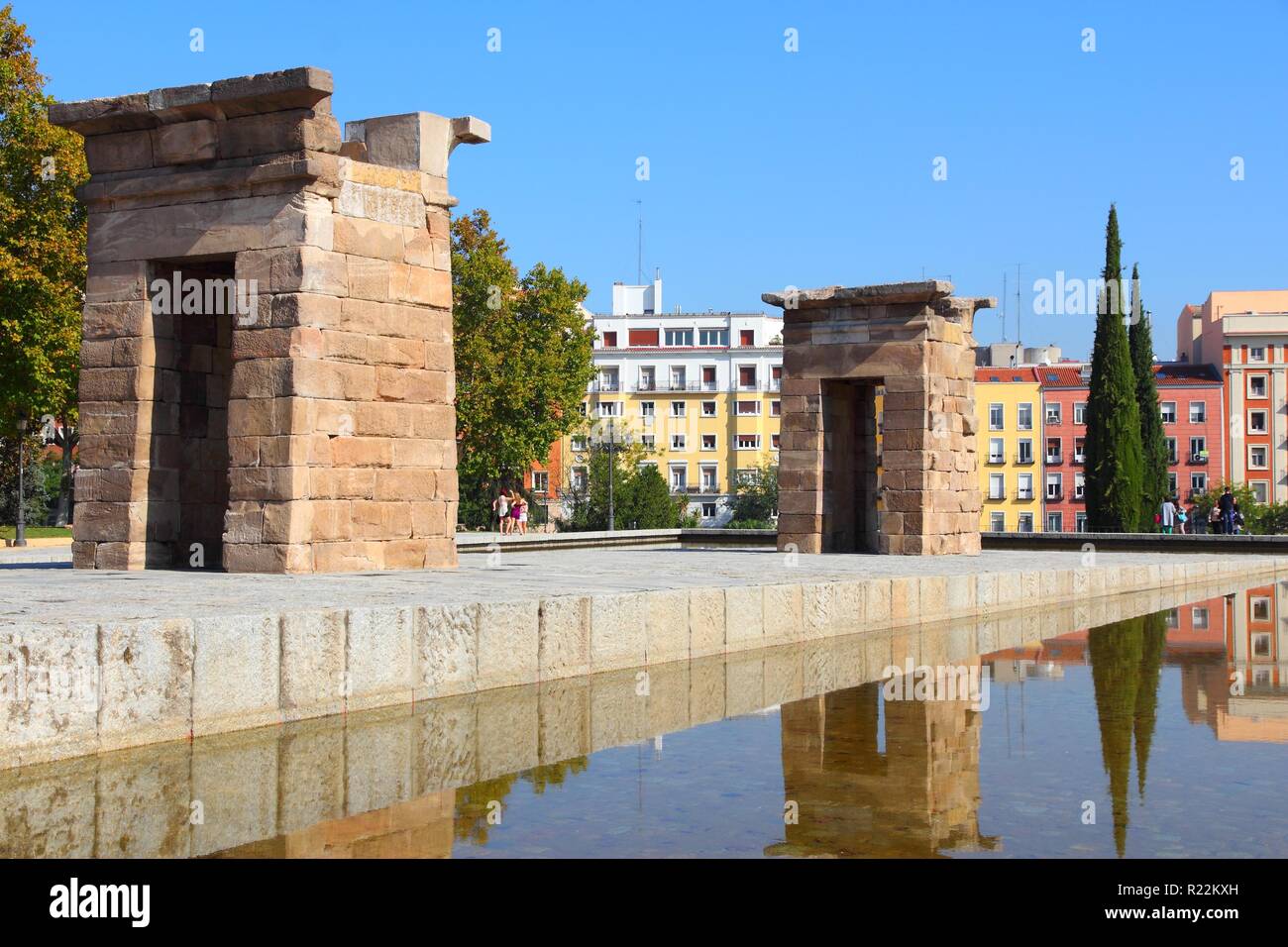 Madrid, Spain -Temple of Debod, Egyptian temple rebuilt. Ancient ...