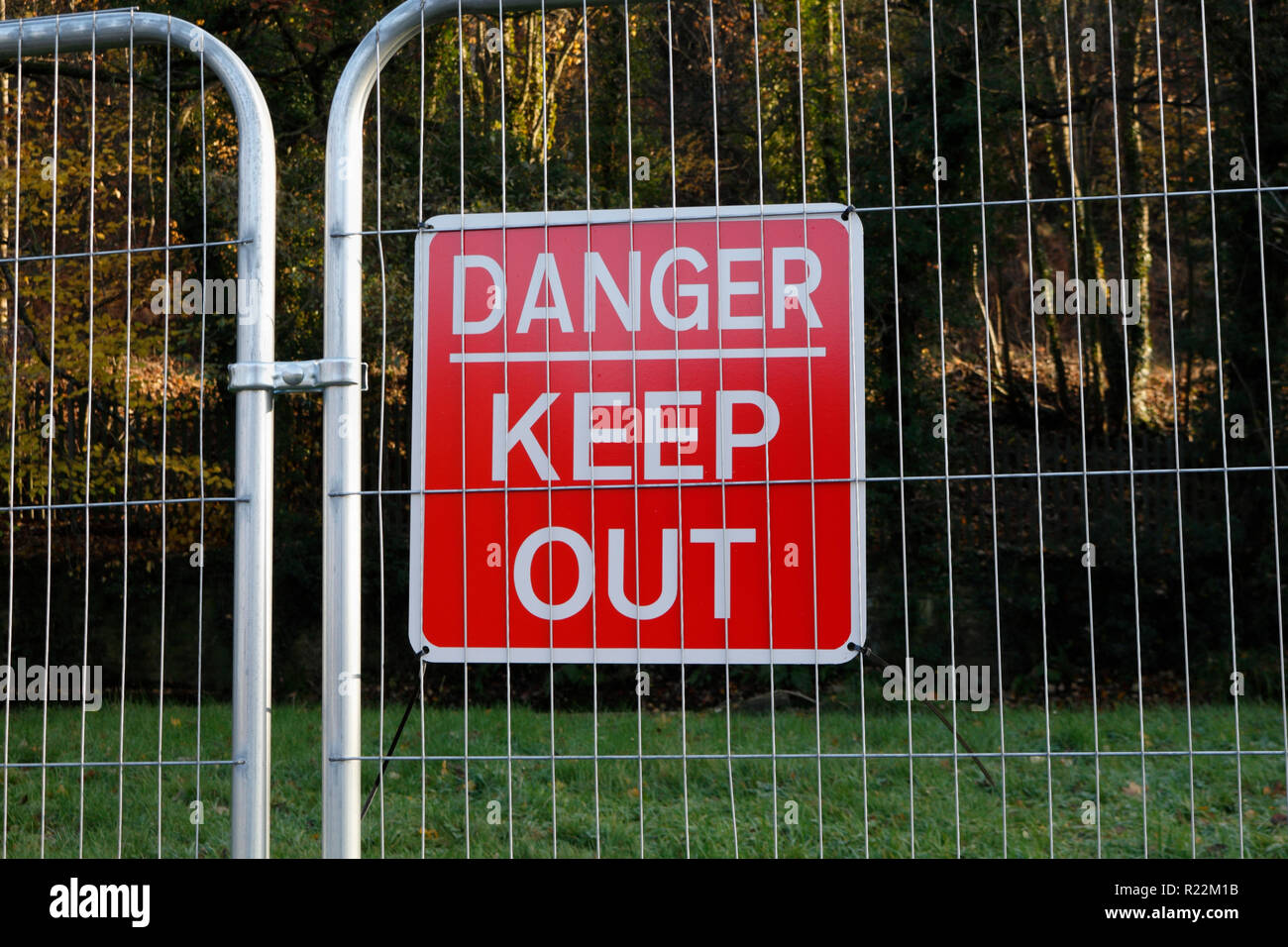 Danger Keep out sign in Millhouses Park Sheffield UK Stock Photo - Alamy