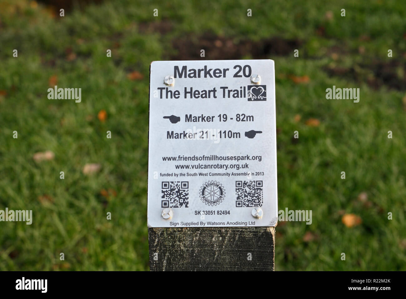 The Heart trail in Millhouses Park, Sheffield UK Stock Photo - Alamy