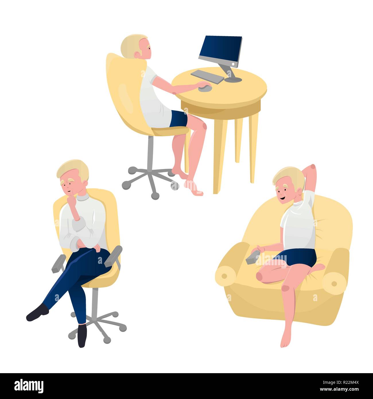 Man working on domestic Stock Vector Images - Alamy