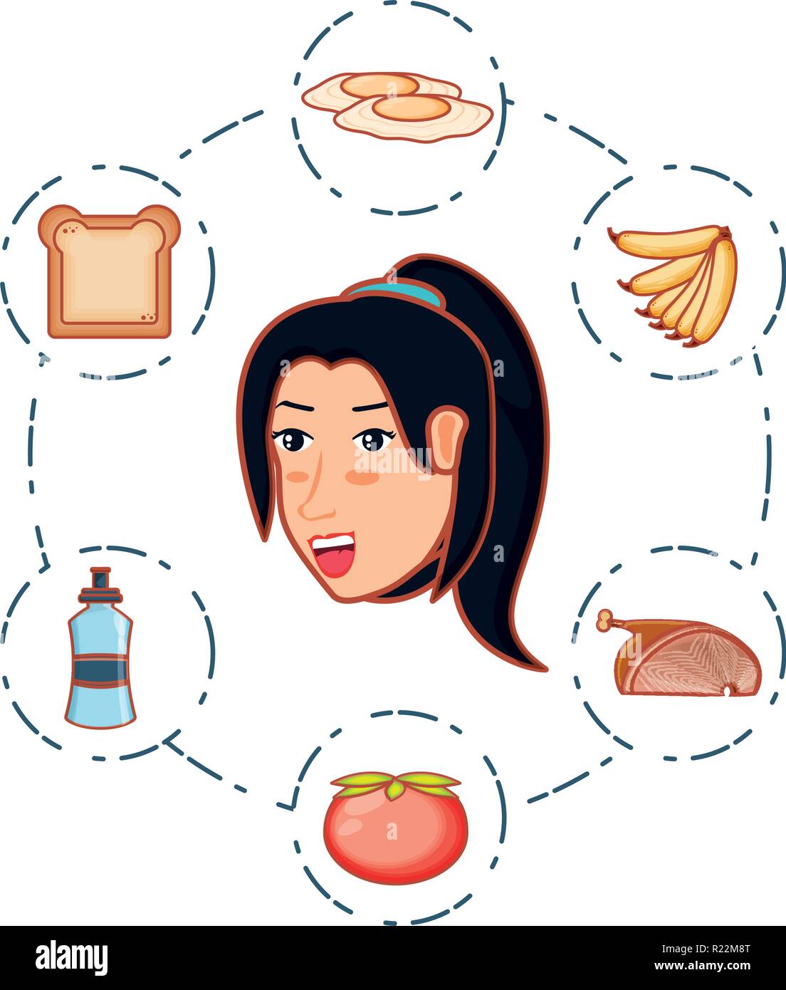 Water bottle on head woman Stock Vector Images - Alamy