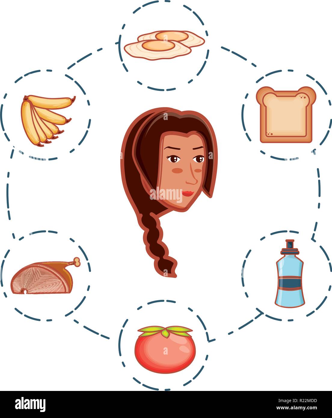 Water bottle on head woman Stock Vector Images - Alamy