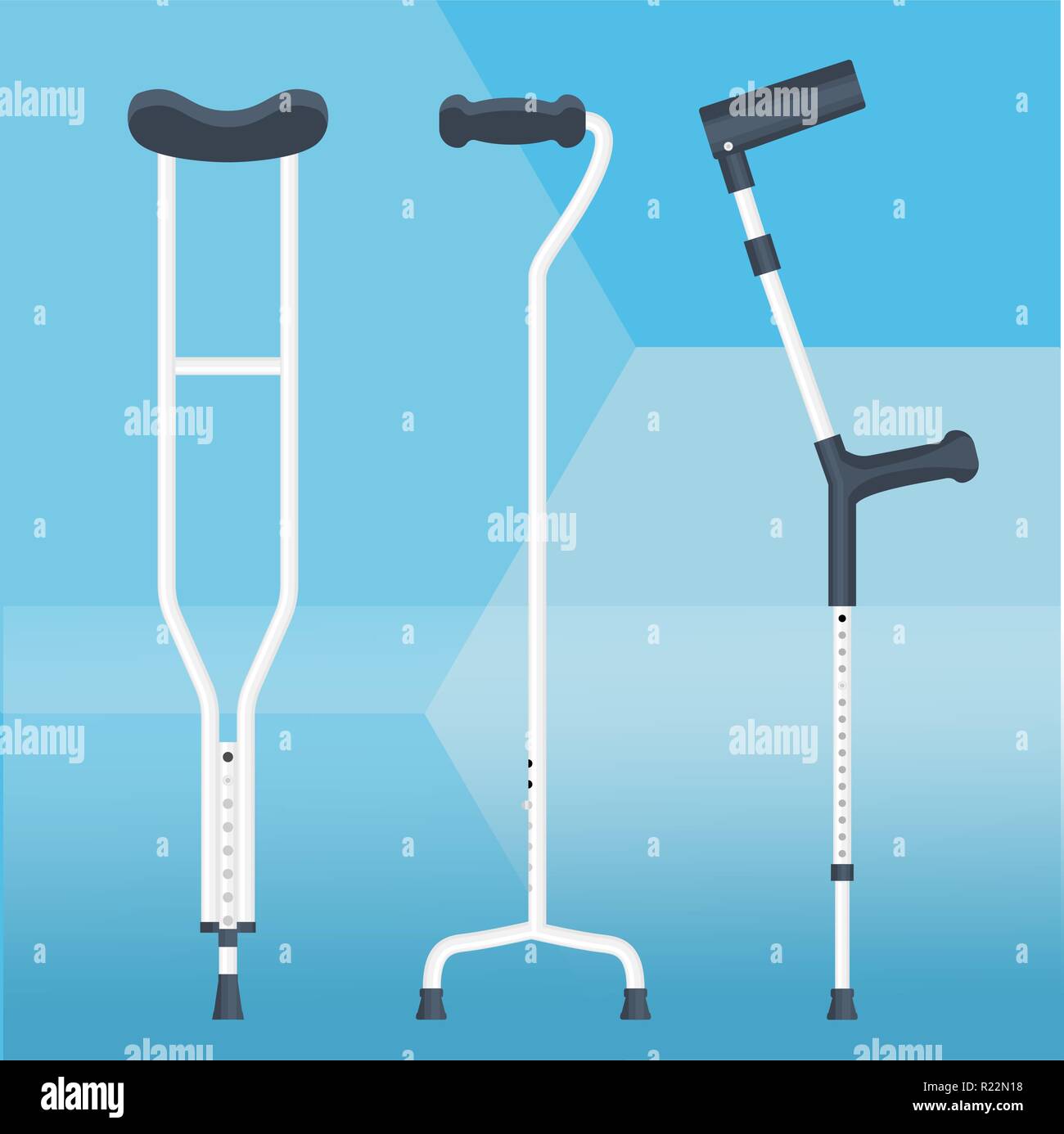 Crutches set vector illustration physiotherapy Stock Vector Image & Art ...